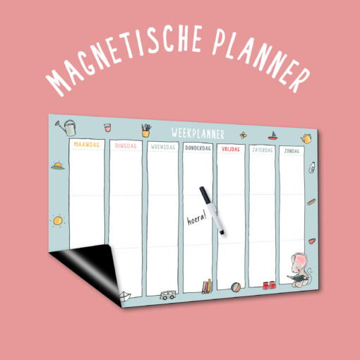 Weekplanner magneetbord hout - Thuis bij Muis